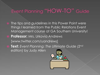 HOW-TO Guide for Event Planning | PPTX