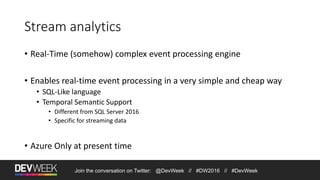 Event Hub & Azure Stream Analytics | PPTX