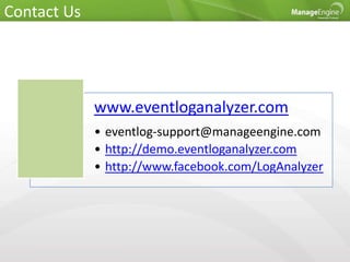 ManageEngine EventLog Analyzer v7. 2 | PPTX