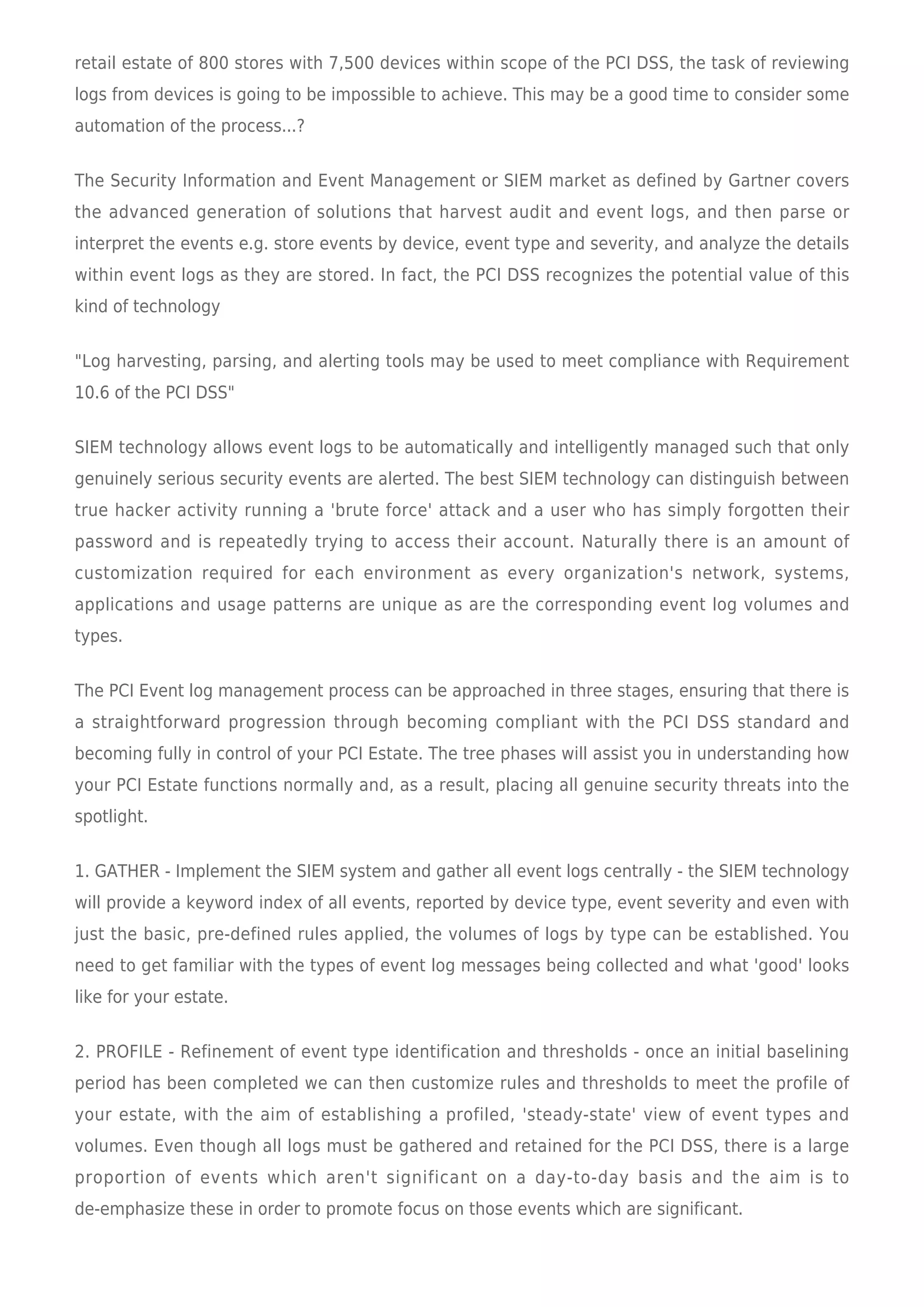 Event log monitoring for the pci dss | PDF