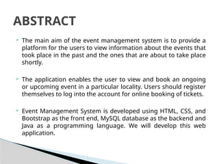 Event Maintenance System-PPT-Final.pptxx | PPTX