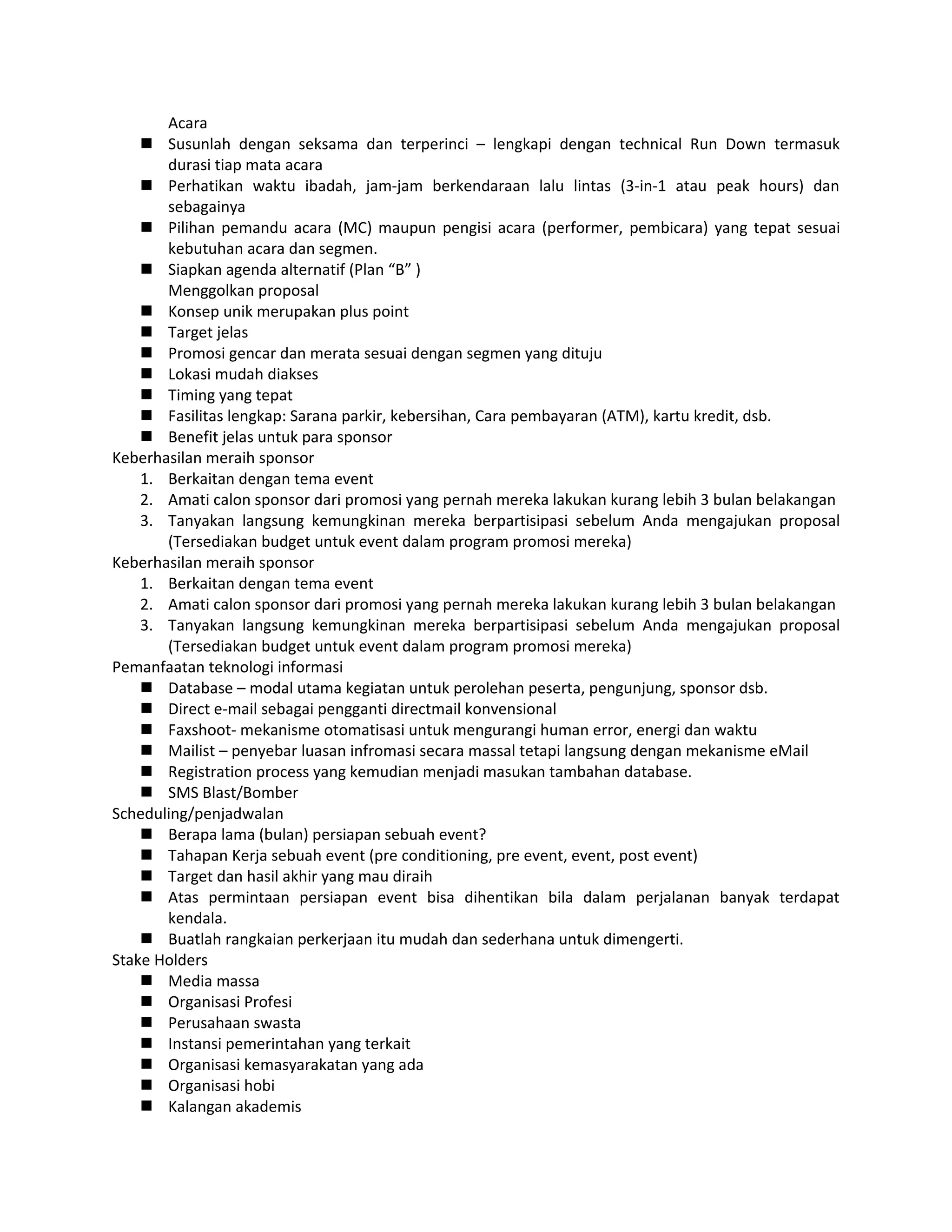 Event management | DOC