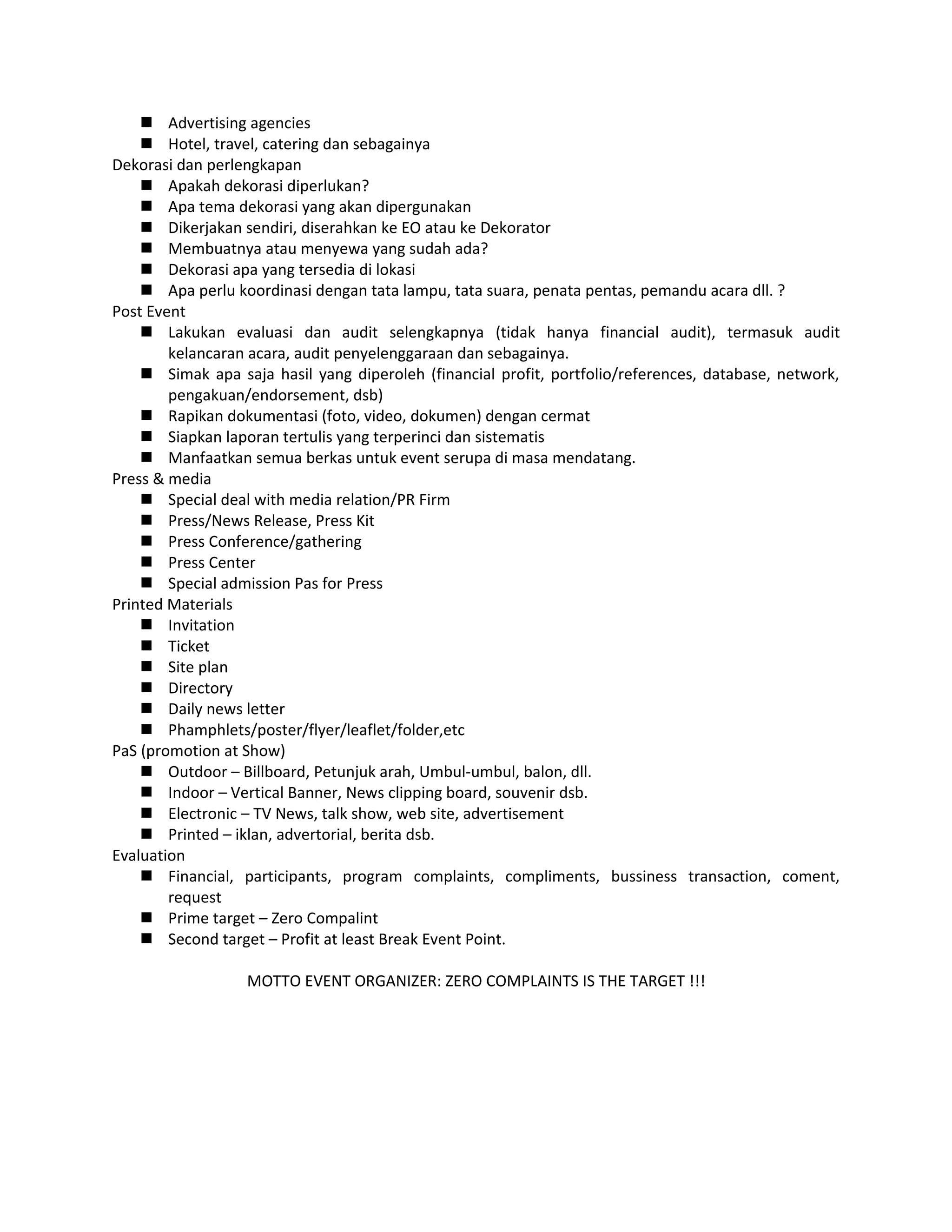 Event management | DOC