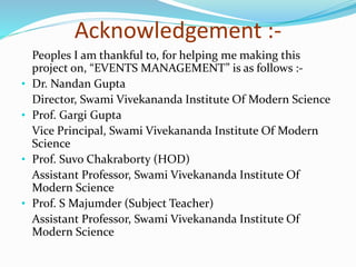 Event management | PPTX | Business Expos & Conferences | Events