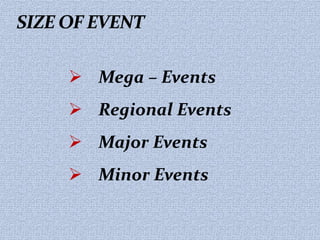 Characteristics Categories and Typology of Event | PPTX