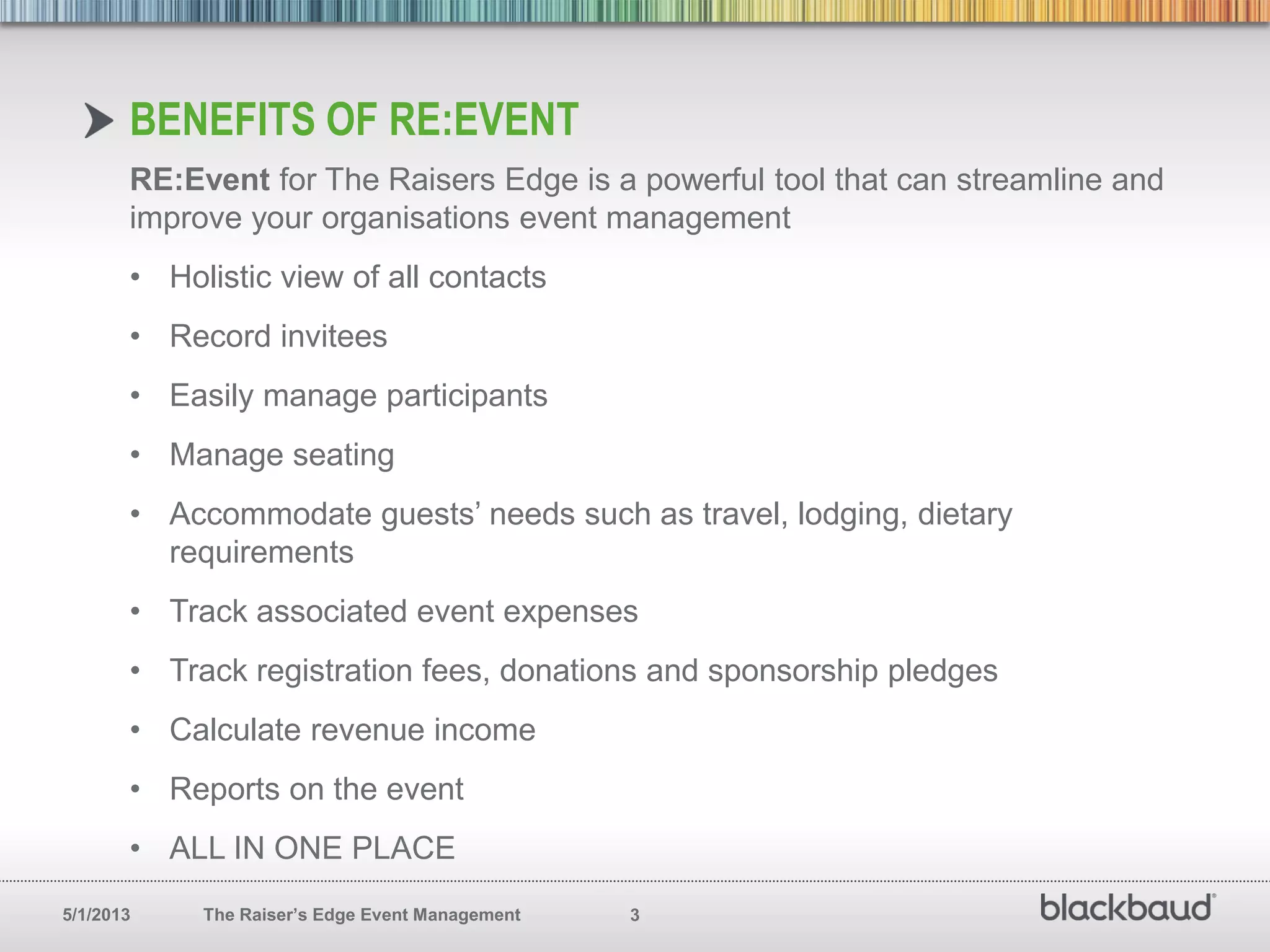 Event management and attendance with The Raiser’s Edge | PDF