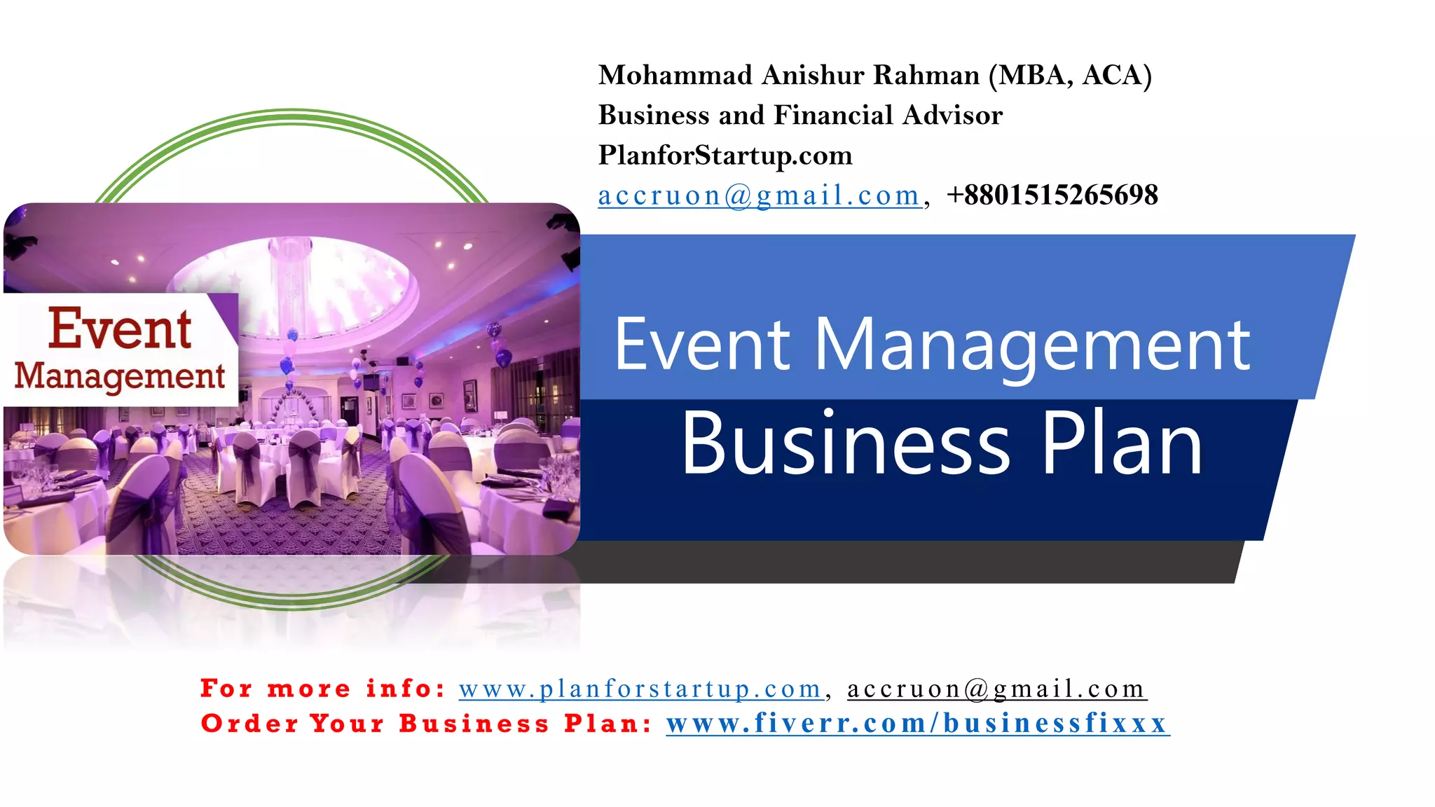 Event management business plan | PPT