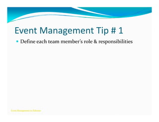 Top 10 Event Management Tips | PDF
