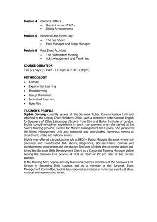 Event management course | PDF | Business Administration | Business