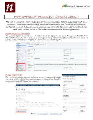 Event management in Microsoft Dynamics CRM 2011 | PDF | Technology ...