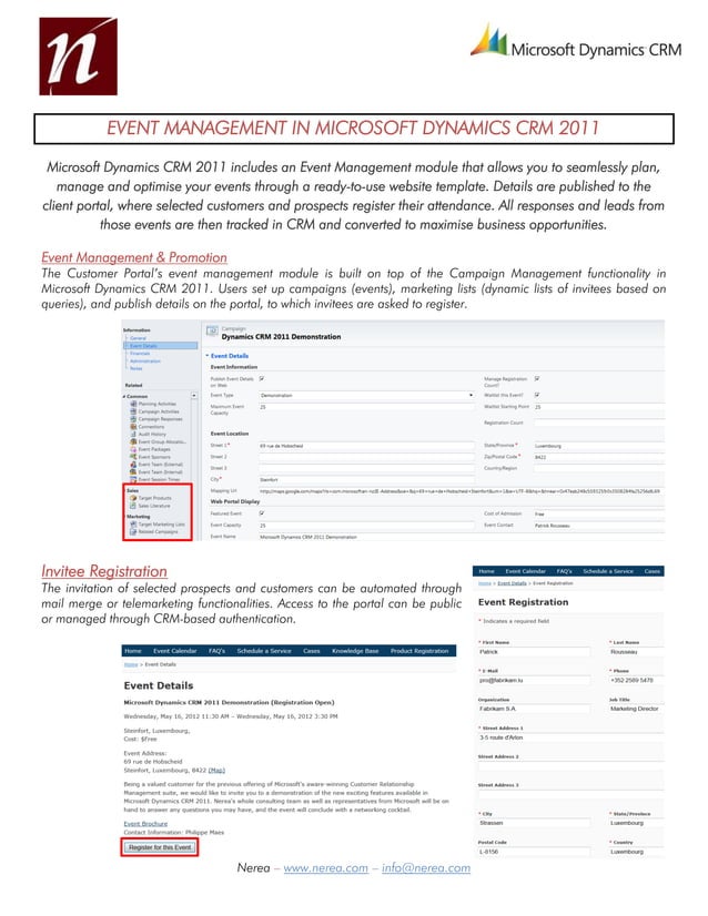 Event Management In Microsoft Dynamics Crm 2011 Pdf Technology And Computing