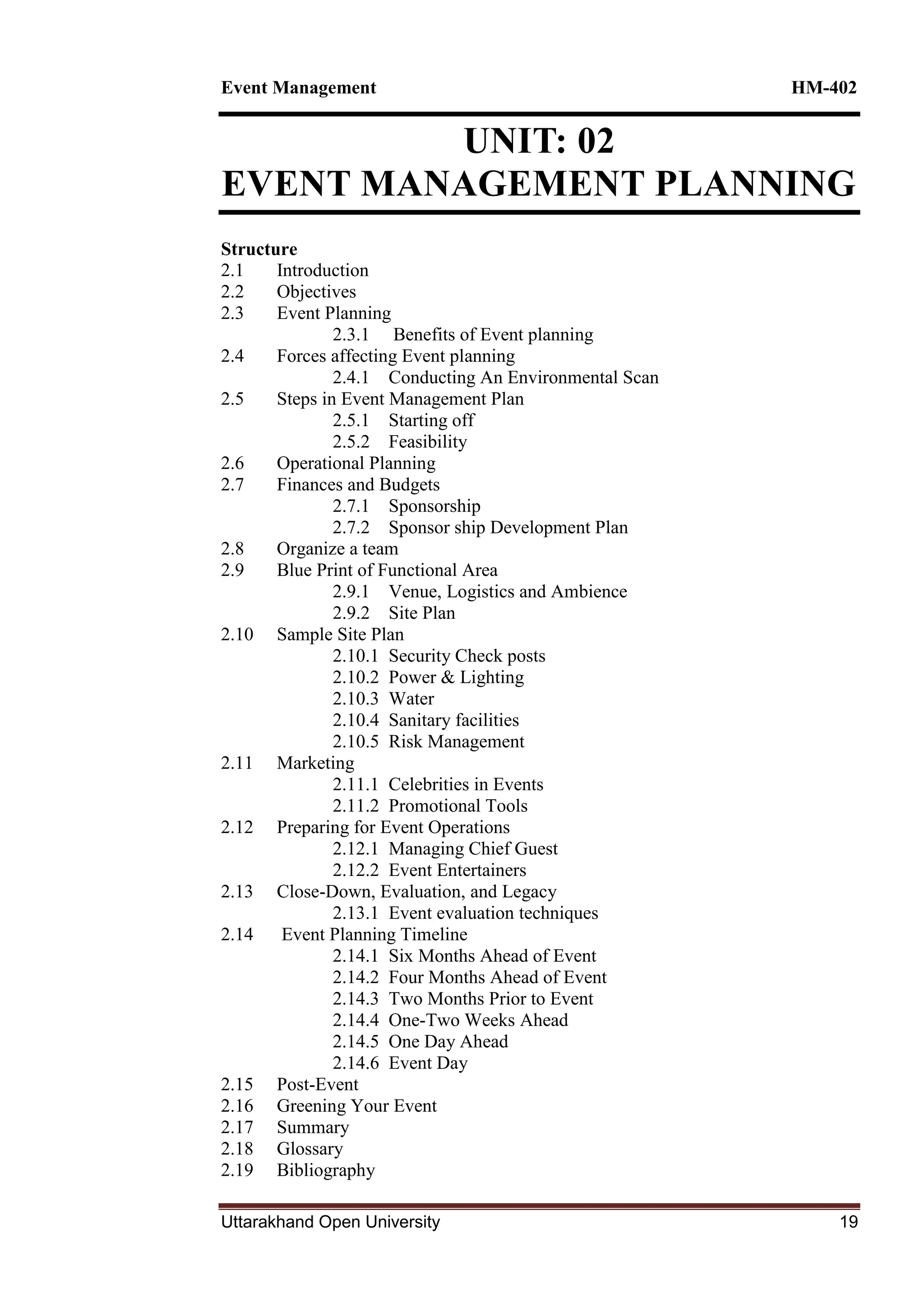 BBA EVENT MANAGEMENT material unit -notes | PDF
