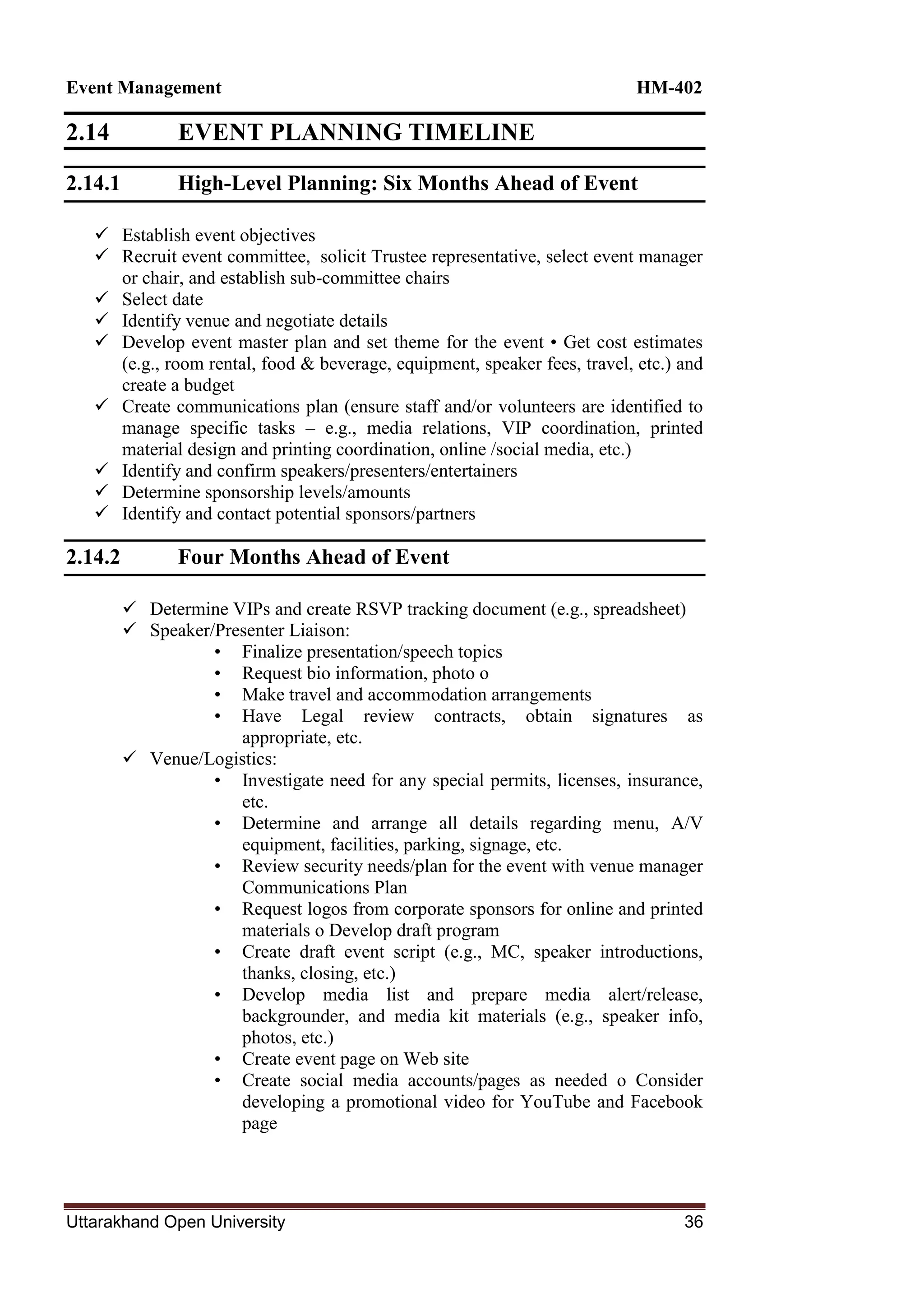 BBA EVENT MANAGEMENT material unit -notes | PDF
