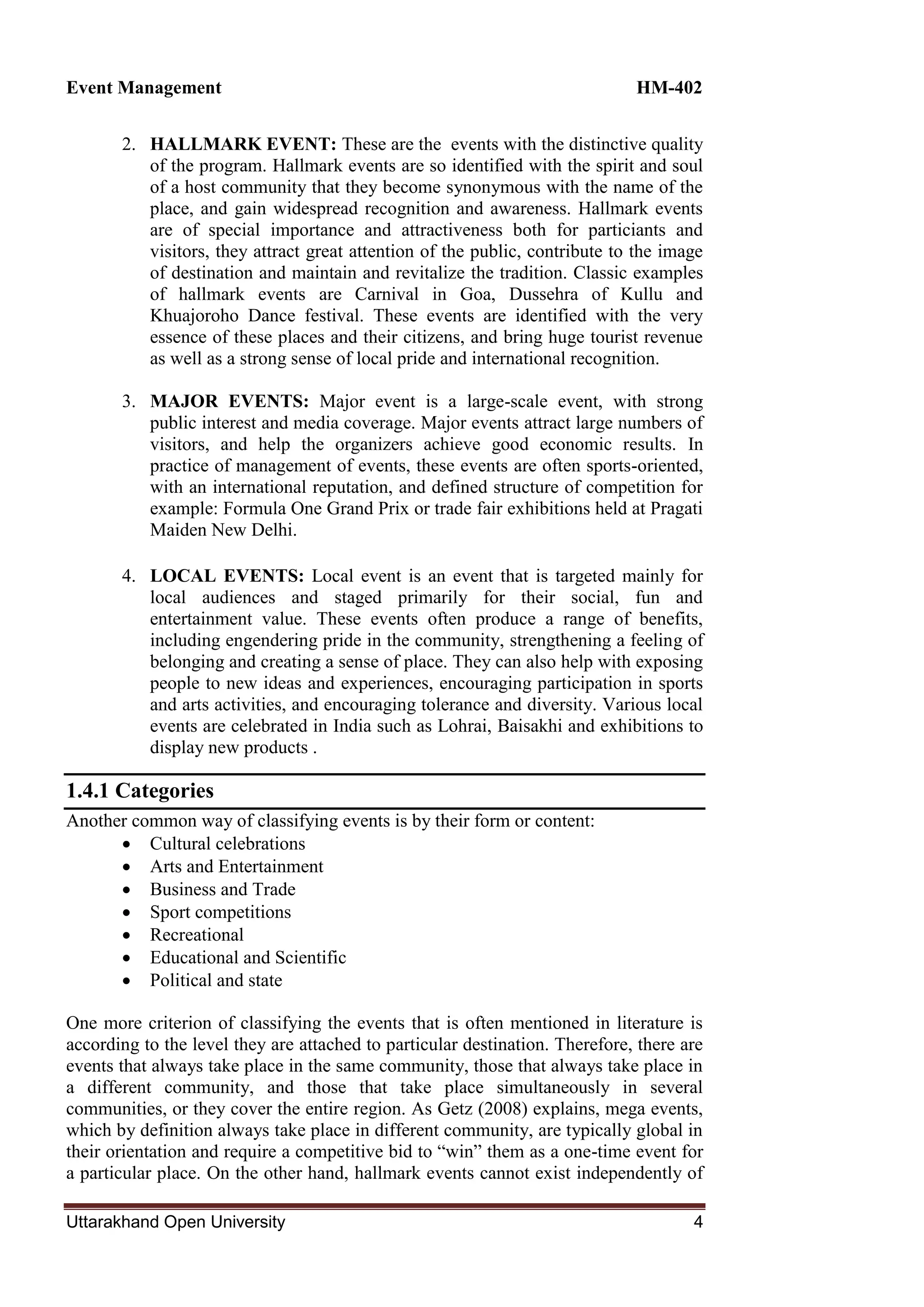 BBA EVENT MANAGEMENT material unit -notes | PDF