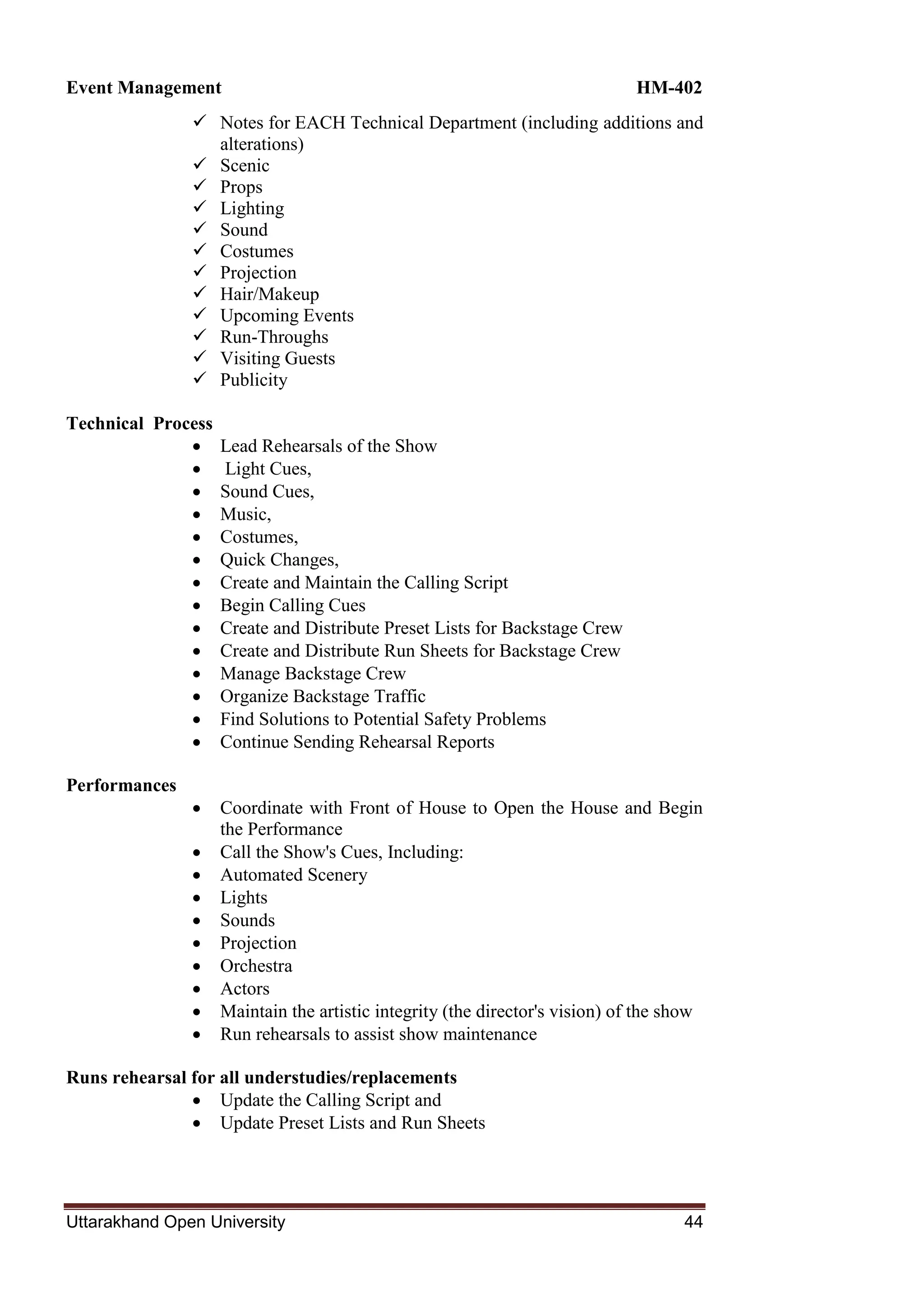 BBA EVENT MANAGEMENT material unit -notes | PDF