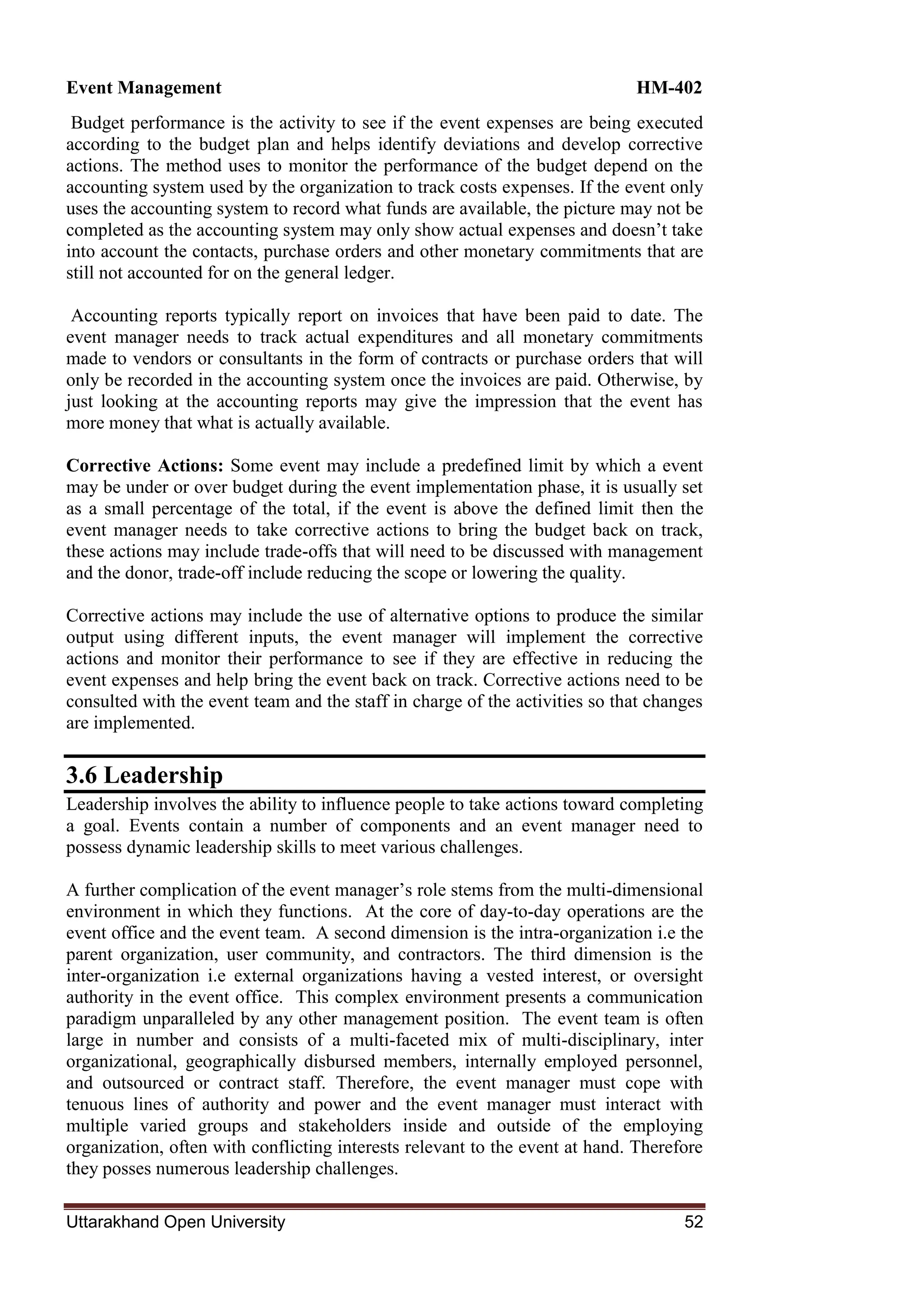 BBA EVENT MANAGEMENT material unit -notes | PDF