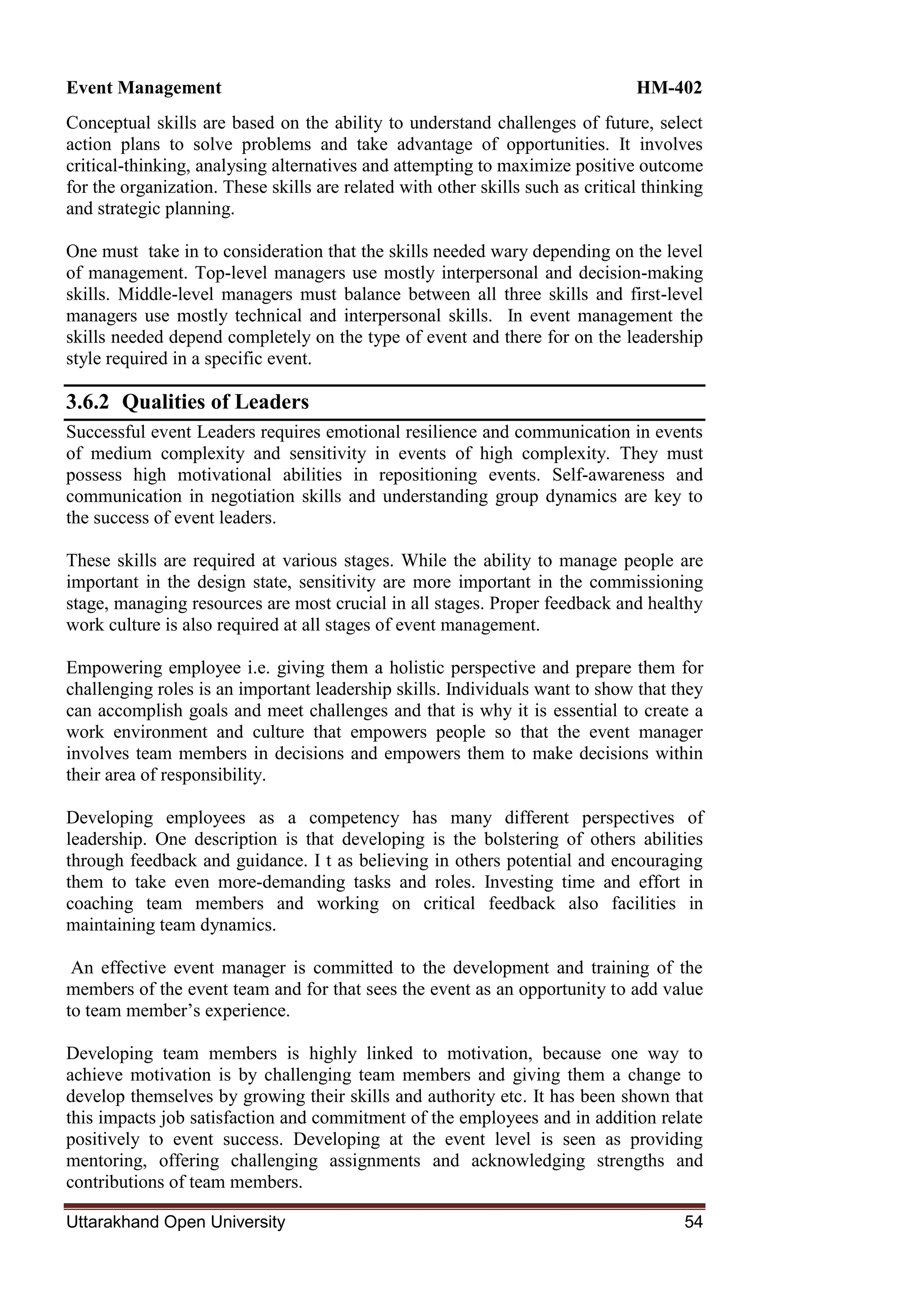 BBA EVENT MANAGEMENT material unit -notes | PDF