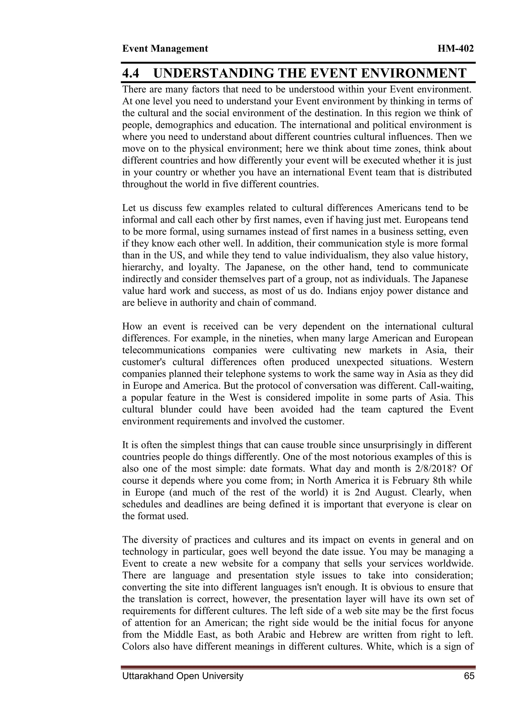 BBA EVENT MANAGEMENT material unit -notes | PDF