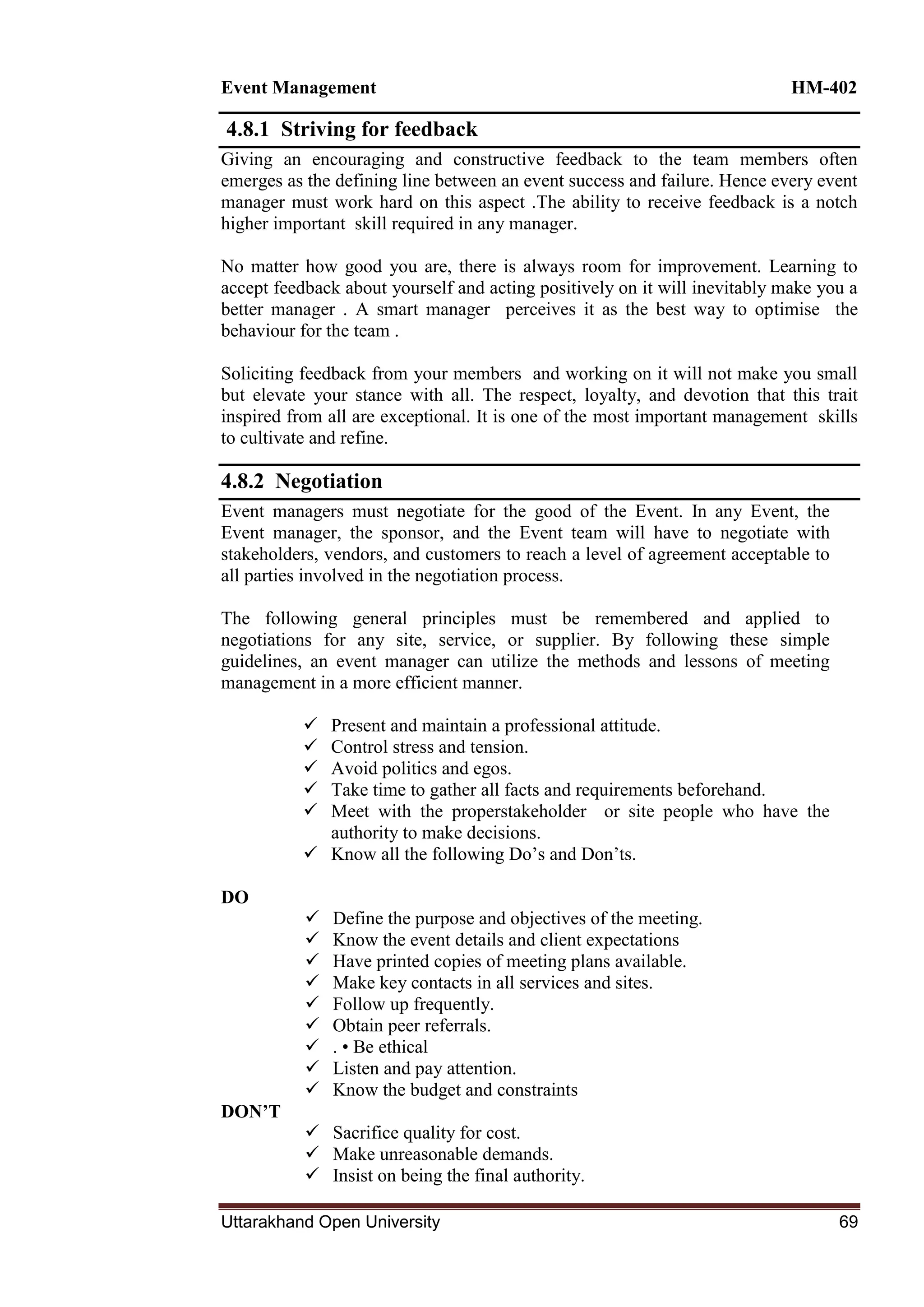 BBA EVENT MANAGEMENT material unit -notes | PDF