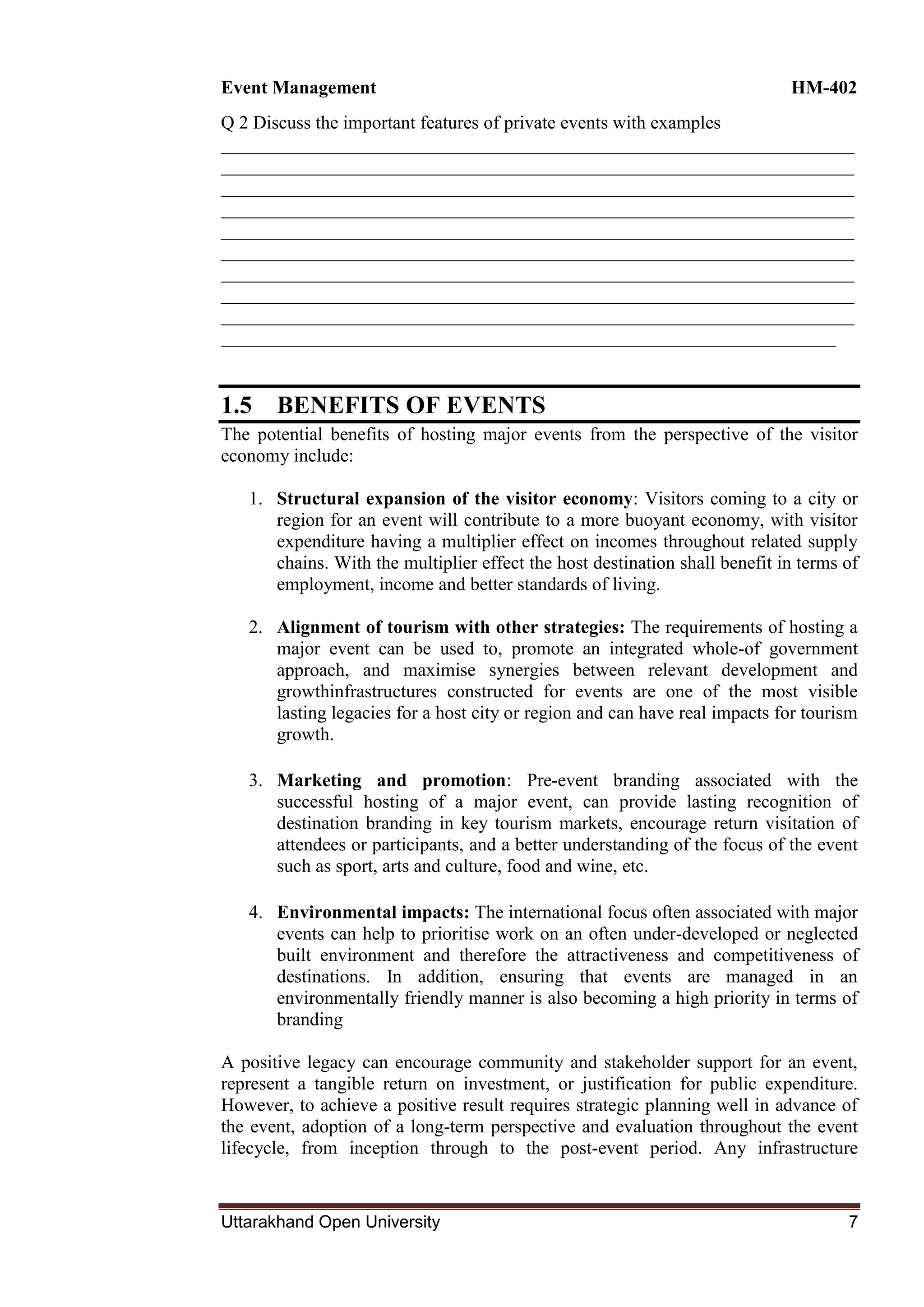 BBA EVENT MANAGEMENT material unit -notes | PDF