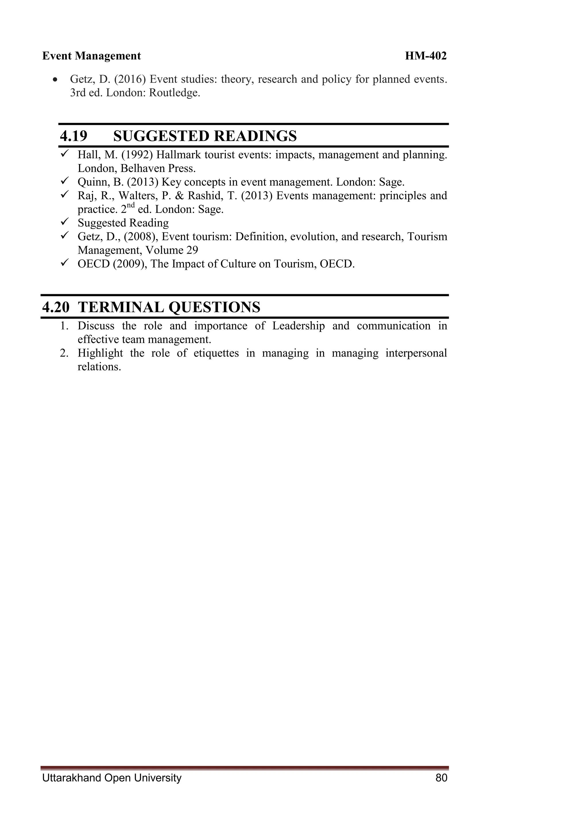 BBA EVENT MANAGEMENT material unit -notes | PDF