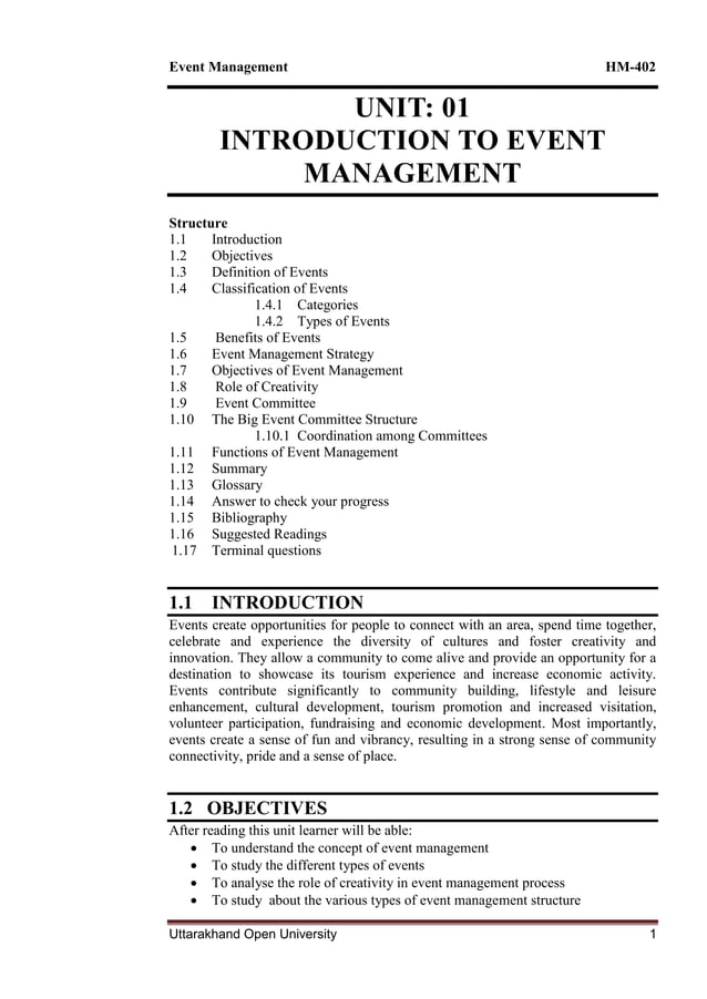 BBA EVENT MANAGEMENT material unit -notes | PDF | Prom | Personal ...