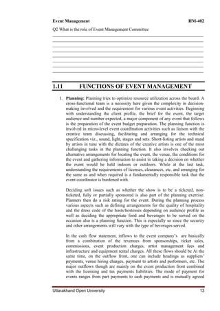 BBA EVENT MANAGEMENT material unit -notes | PDF