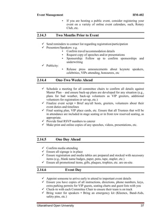 BBA EVENT MANAGEMENT material unit -notes | PDF