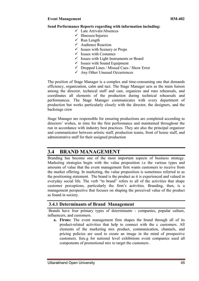 BBA EVENT MANAGEMENT material unit -notes | PDF