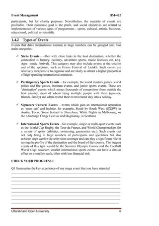 BBA EVENT MANAGEMENT material unit -notes | PDF