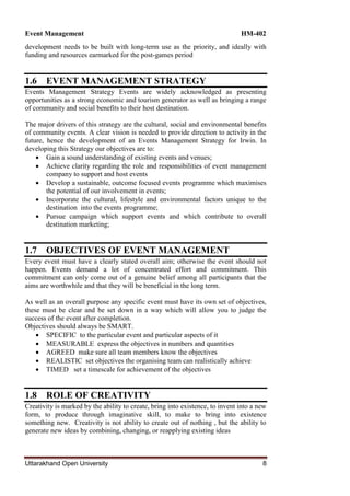 BBA EVENT MANAGEMENT material unit -notes | PDF