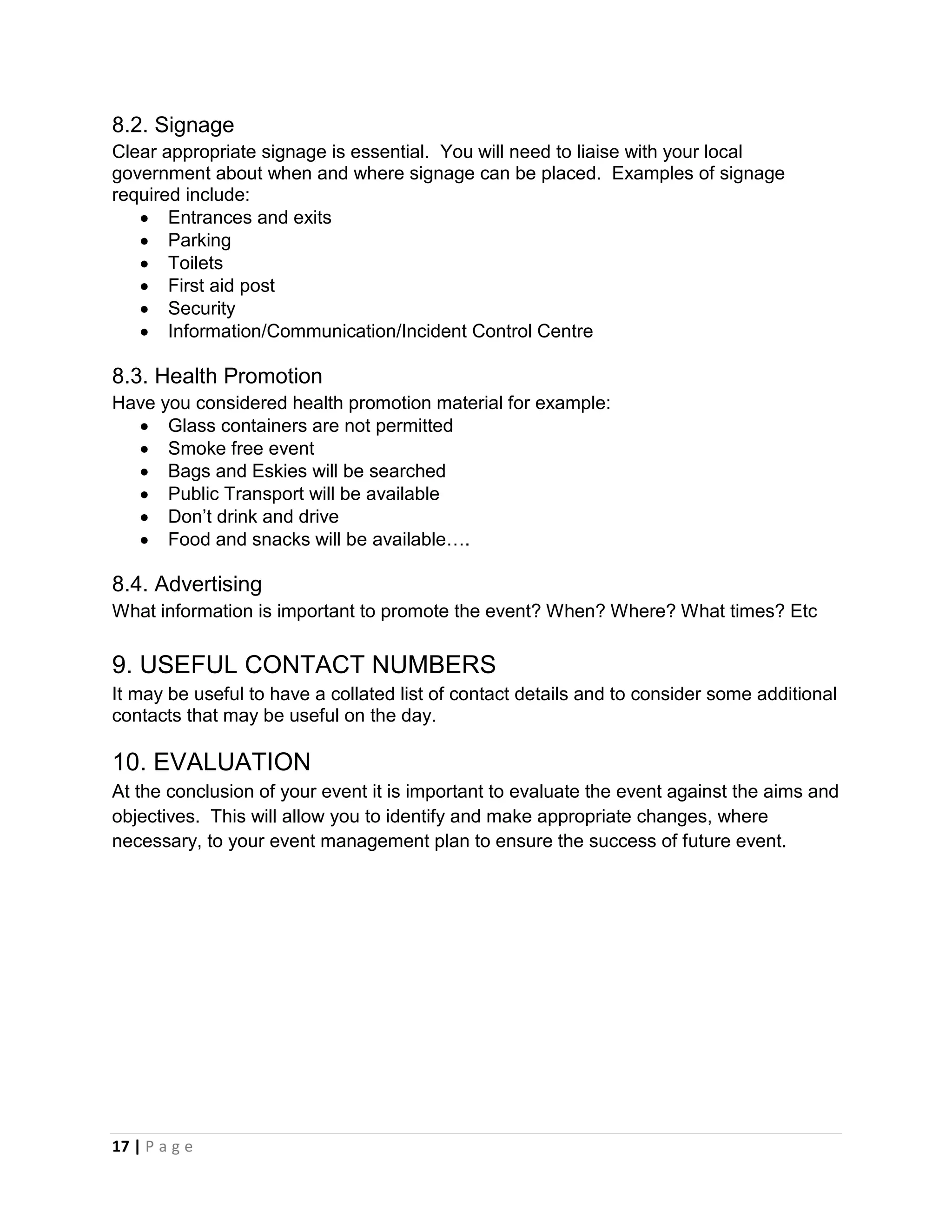 EVENT MANAGEMENT PLAN CHECKLIST AND GUIDE | PDF