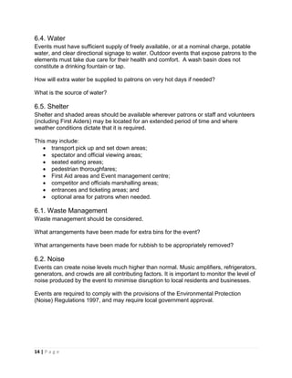 EVENT MANAGEMENT PLAN CHECKLIST AND GUIDE | PDF