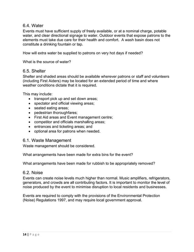 EVENT MANAGEMENT PLAN CHECKLIST AND GUIDE | PDF