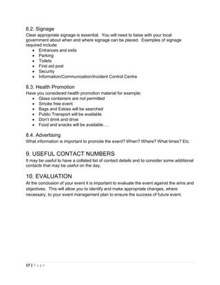 EVENT MANAGEMENT PLAN CHECKLIST AND GUIDE | PDF