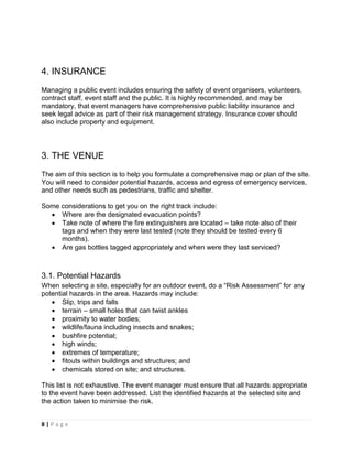 EVENT MANAGEMENT PLAN CHECKLIST AND GUIDE | PDF