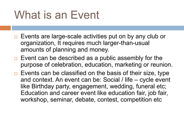 Event Management & Planning.ppt | Business Expos & Conferences | Events