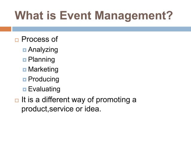 Event Management & Planning.ppt | Business Expos & Conferences | Events