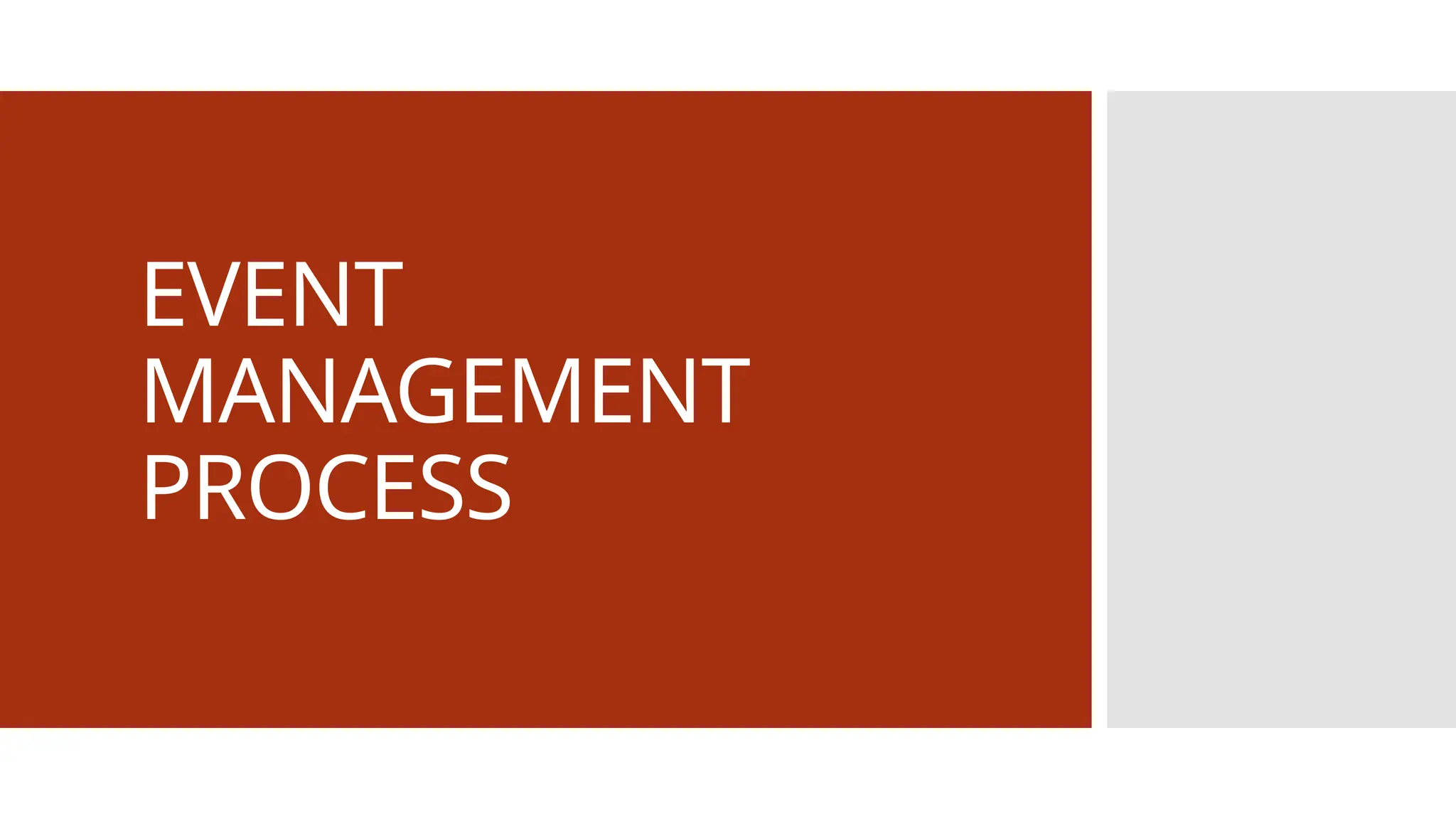 Process of event management. Various steps in event management | PPTX