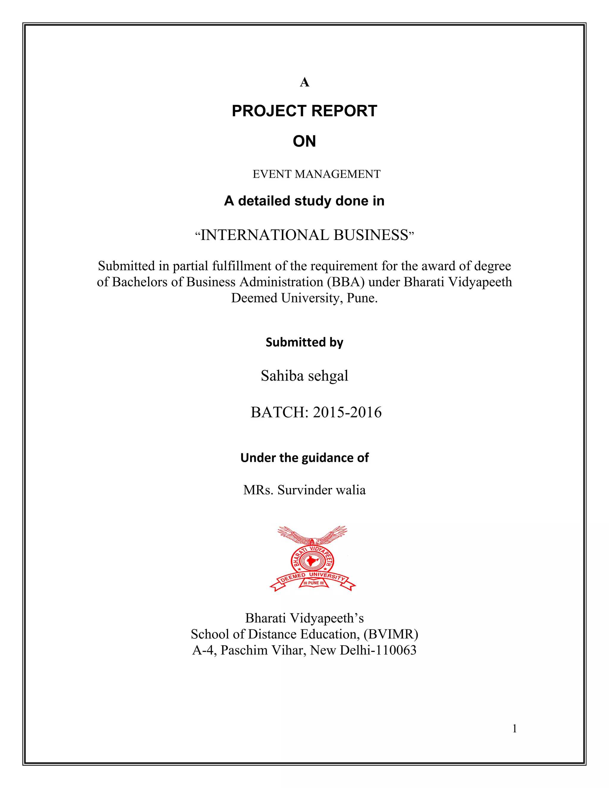 Event management project | DOC