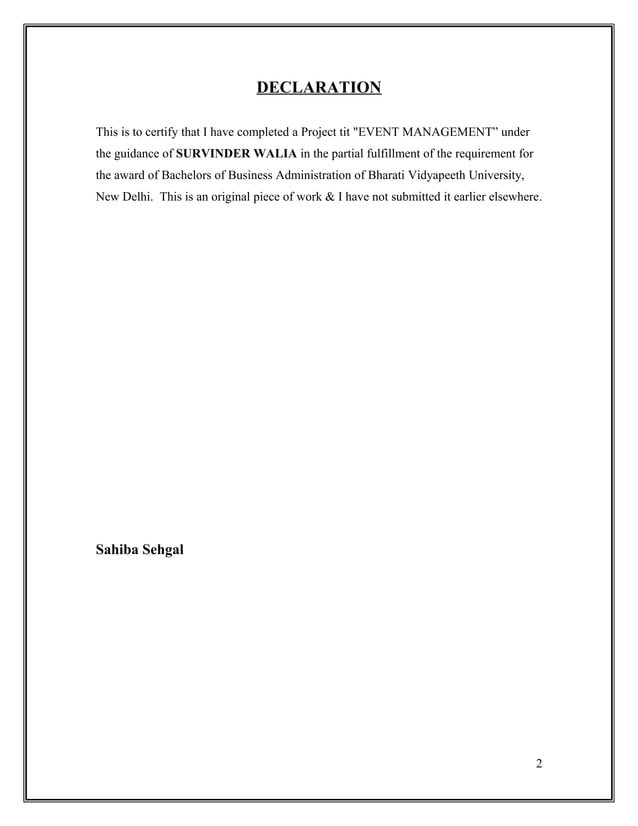 Event management project | DOC