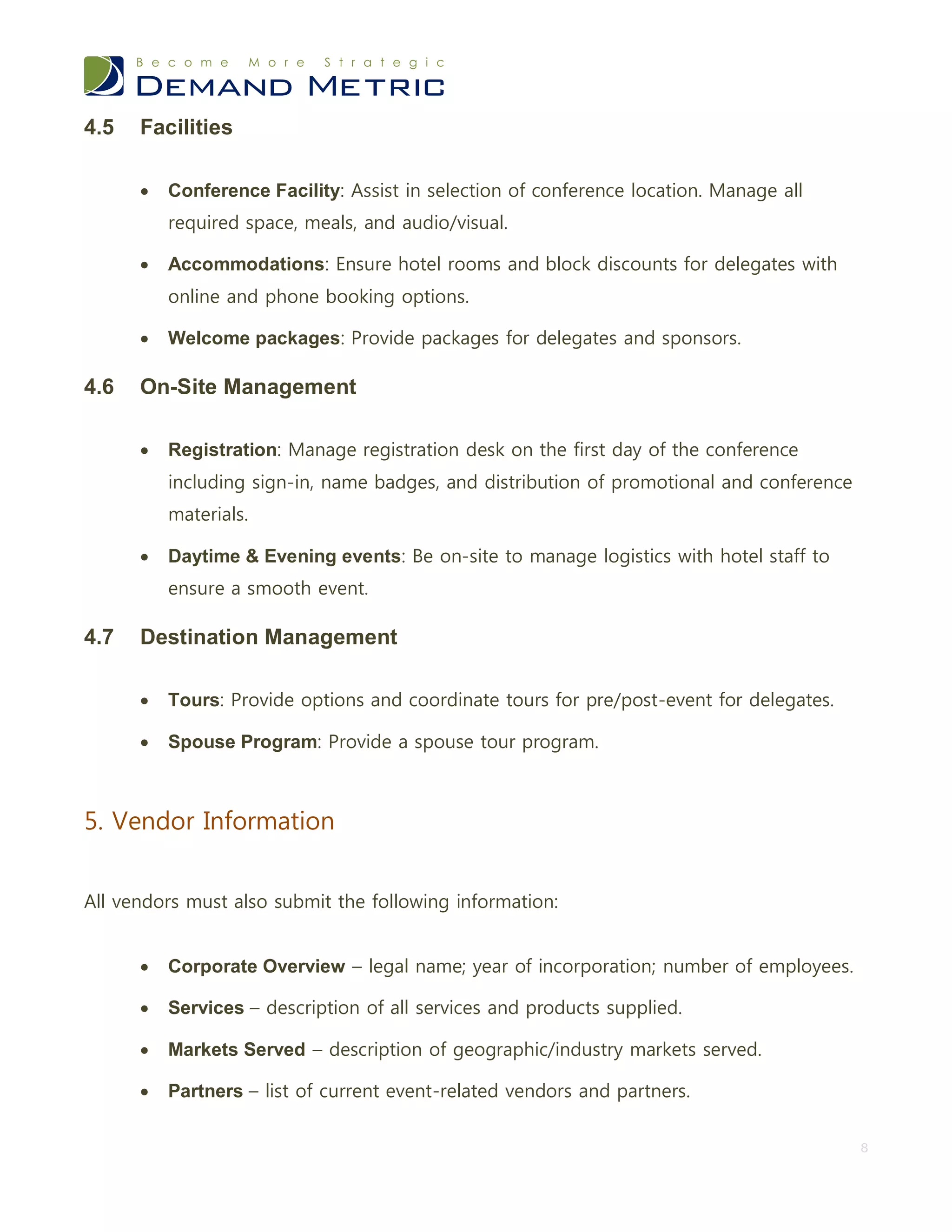 Event Management RFP Template | PDF