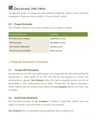 Event Management RFP Template | PDF