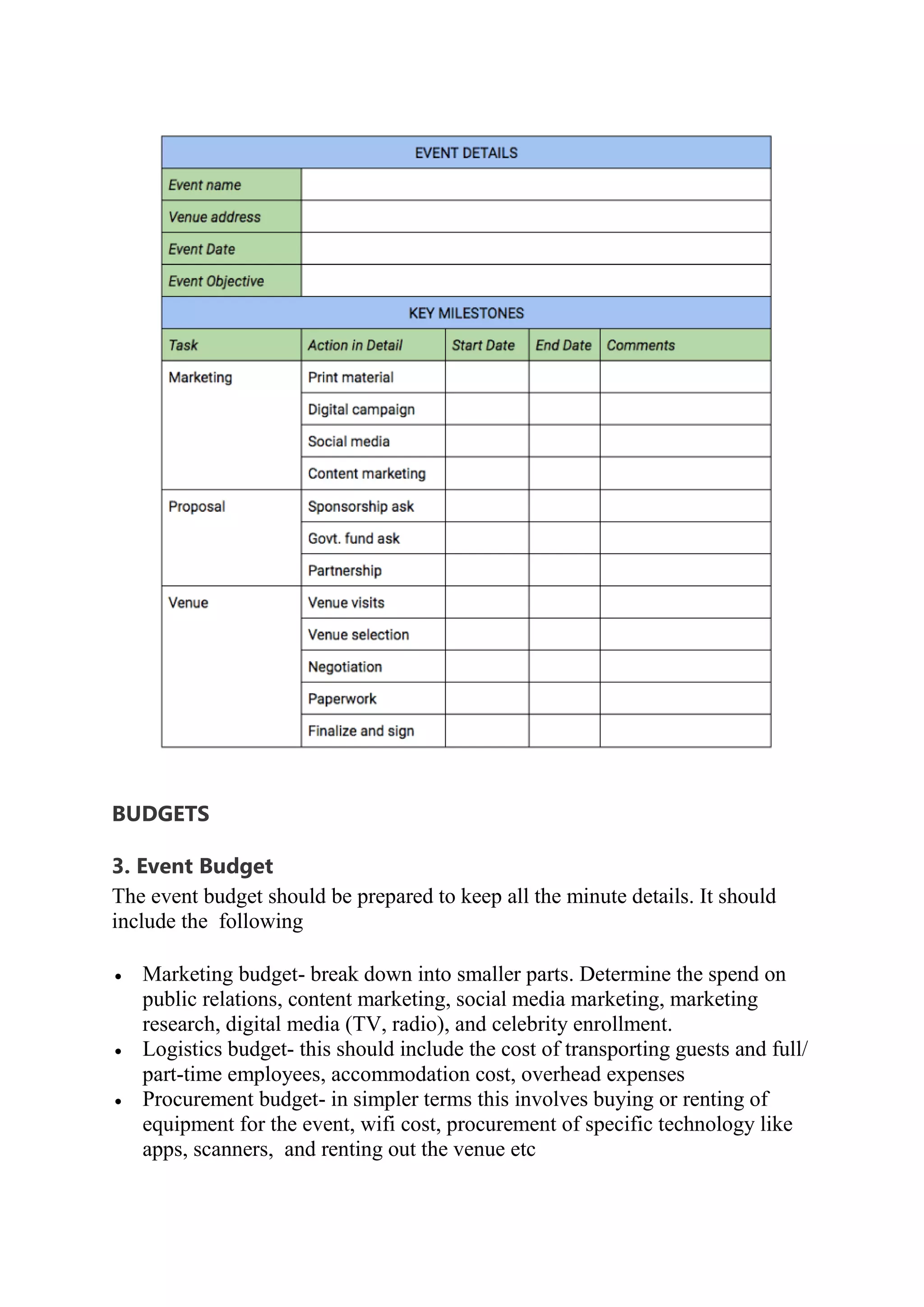 Event management template so you never miss out on anything | PDF
