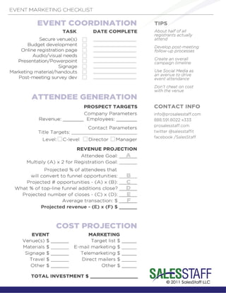 Event Marketing Checklist | PDF