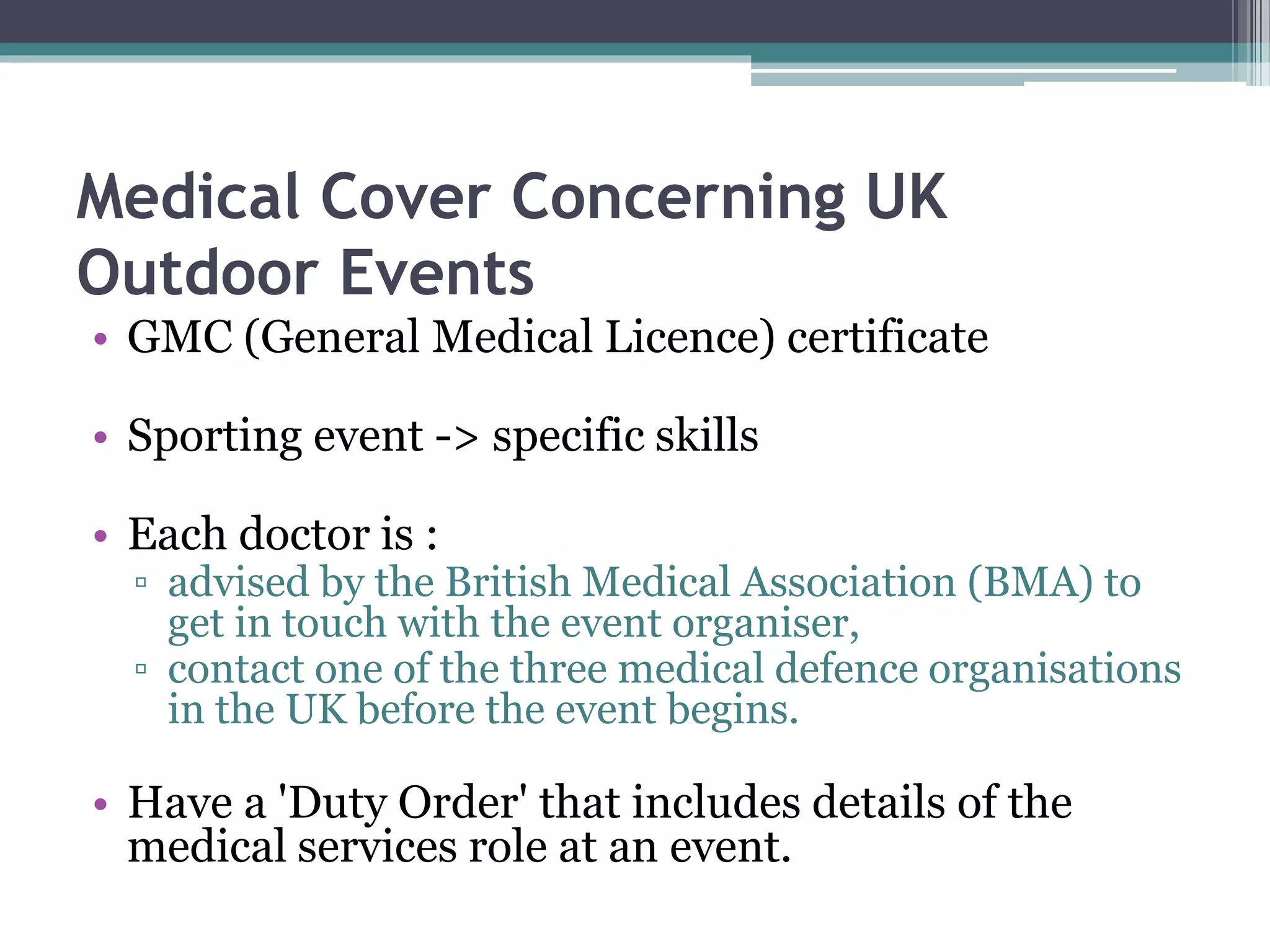 Event medical cover | PPTX
