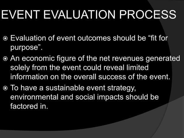 Event management research and evaluation | PPT