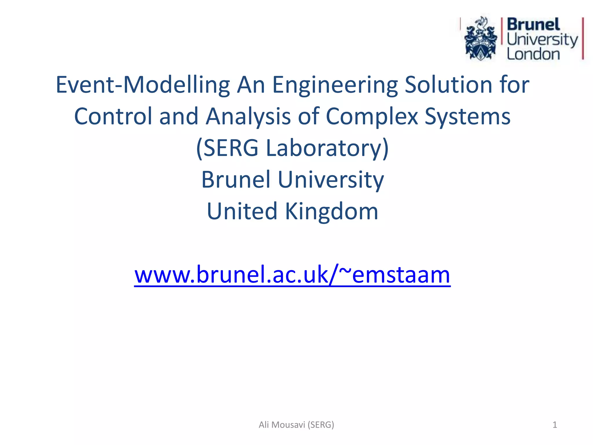 Ali Mousavi -- Event modeling | PPT