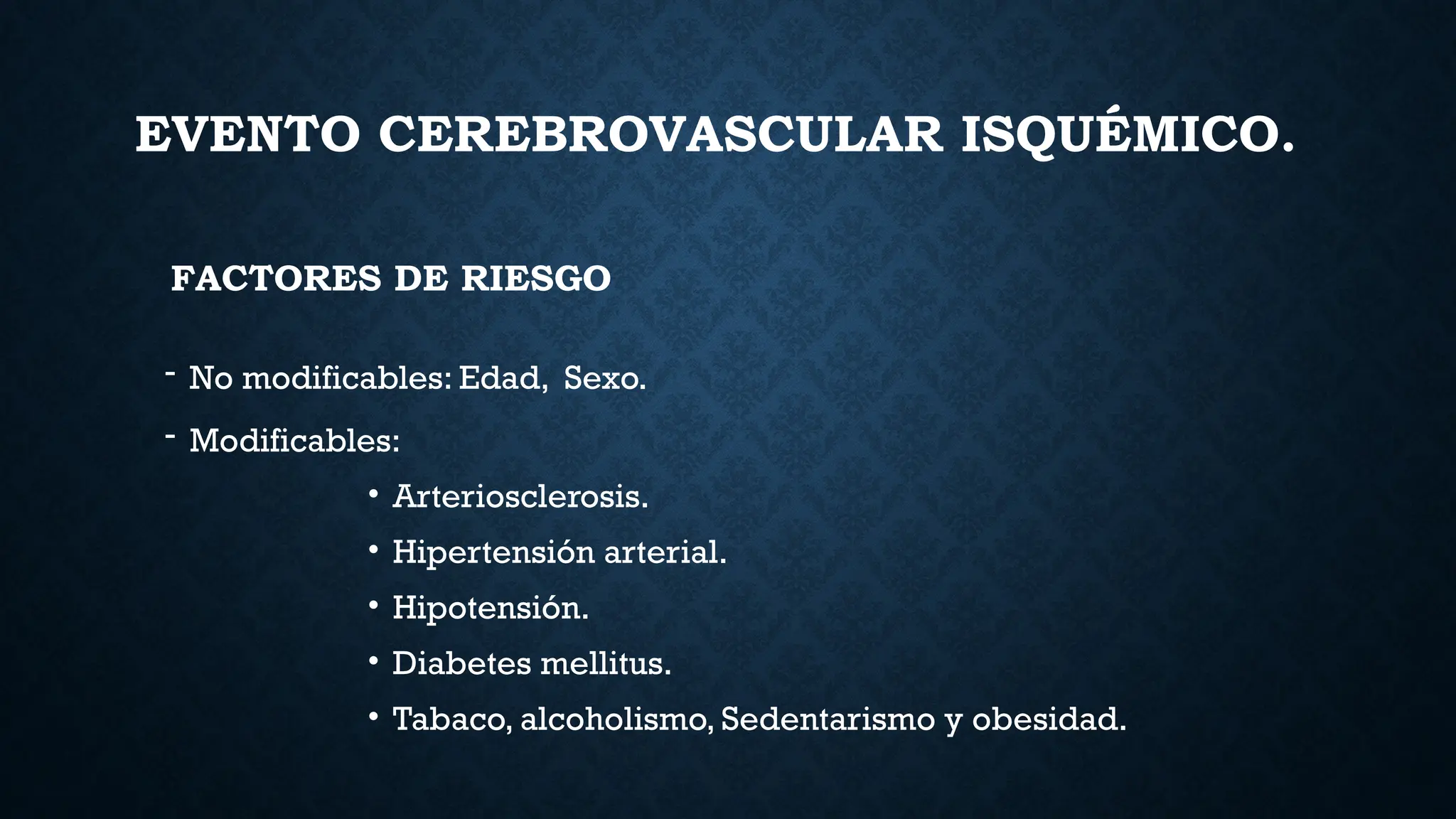 Evento cerebrovascular isquémico complicaciones diagnóstico y manejo | PPTX