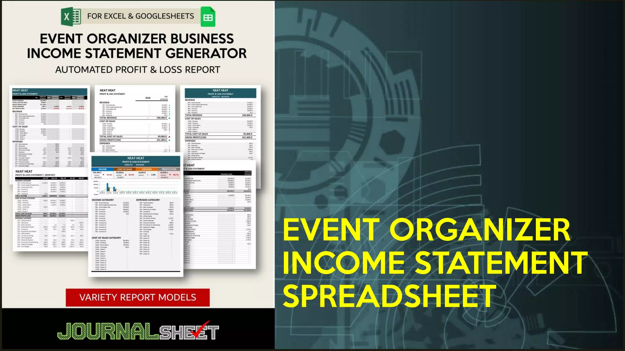 Event Organizer Income Statement Spreadsheets | PDF | Stocks and Bonds | Personal Investing